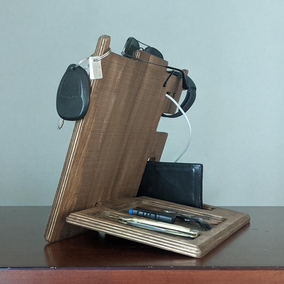 Custom Wood Docking Station Cell Phone Stand Bedside Caddy | Etsy