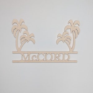 Personalized Palm Tree Wall Art Tropical Palm Tree Last Name Sign ...