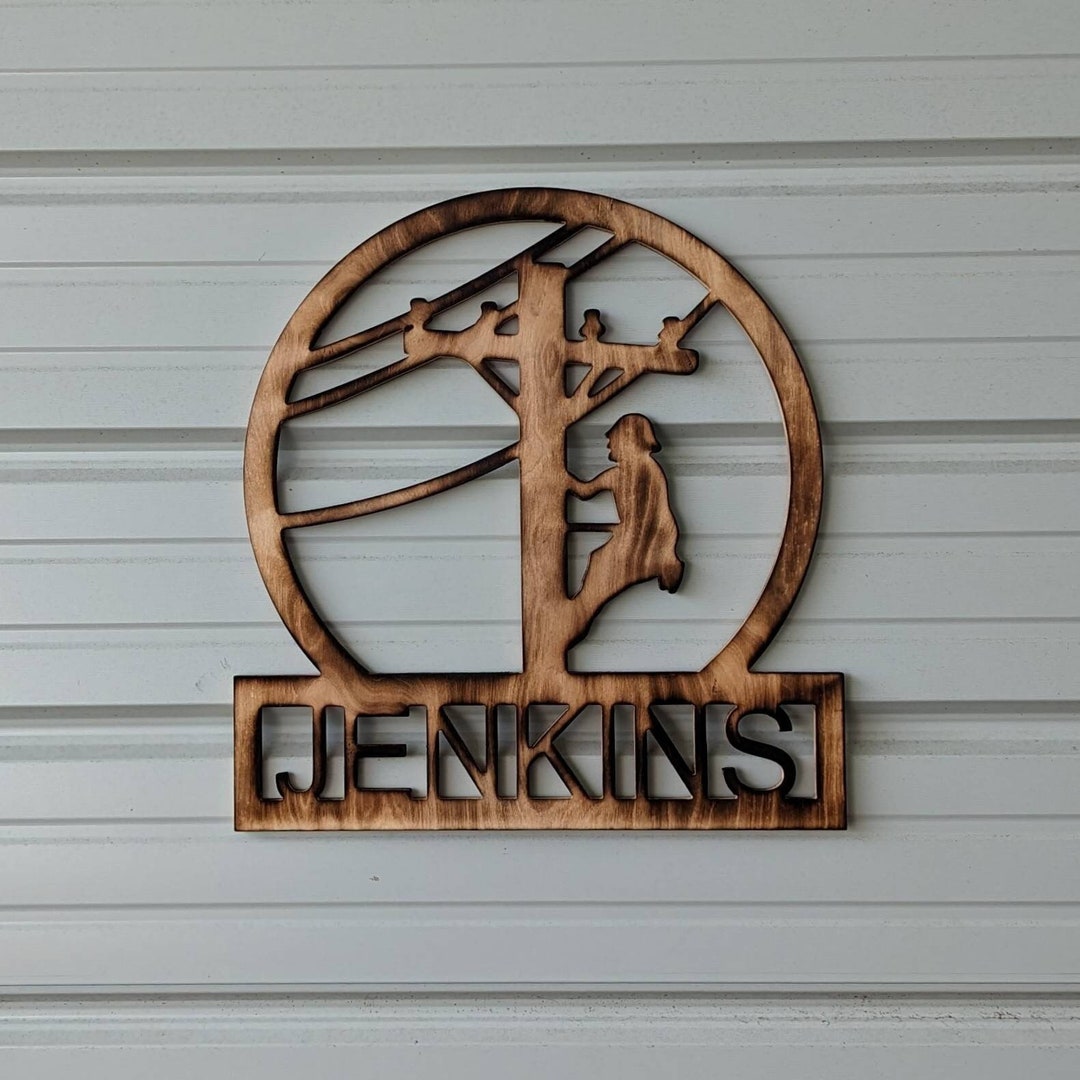 Personalized Wooden Lineman Sign Custom Wood Lineman on a Pole Lineman ...