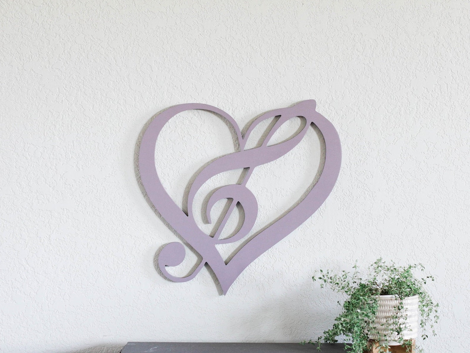 Treble Clef Heart Sign Wood Treble Clef Wall Art Wooden - Etsy