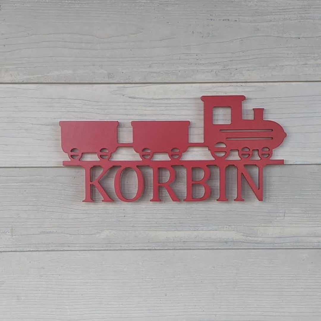Personalized Wooden Train Name Sign: Kids Room Decor - Etsy