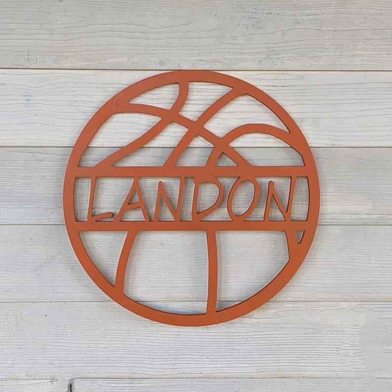 Wooden Basketball Name Sign Basketball Decor Personalized | Etsy