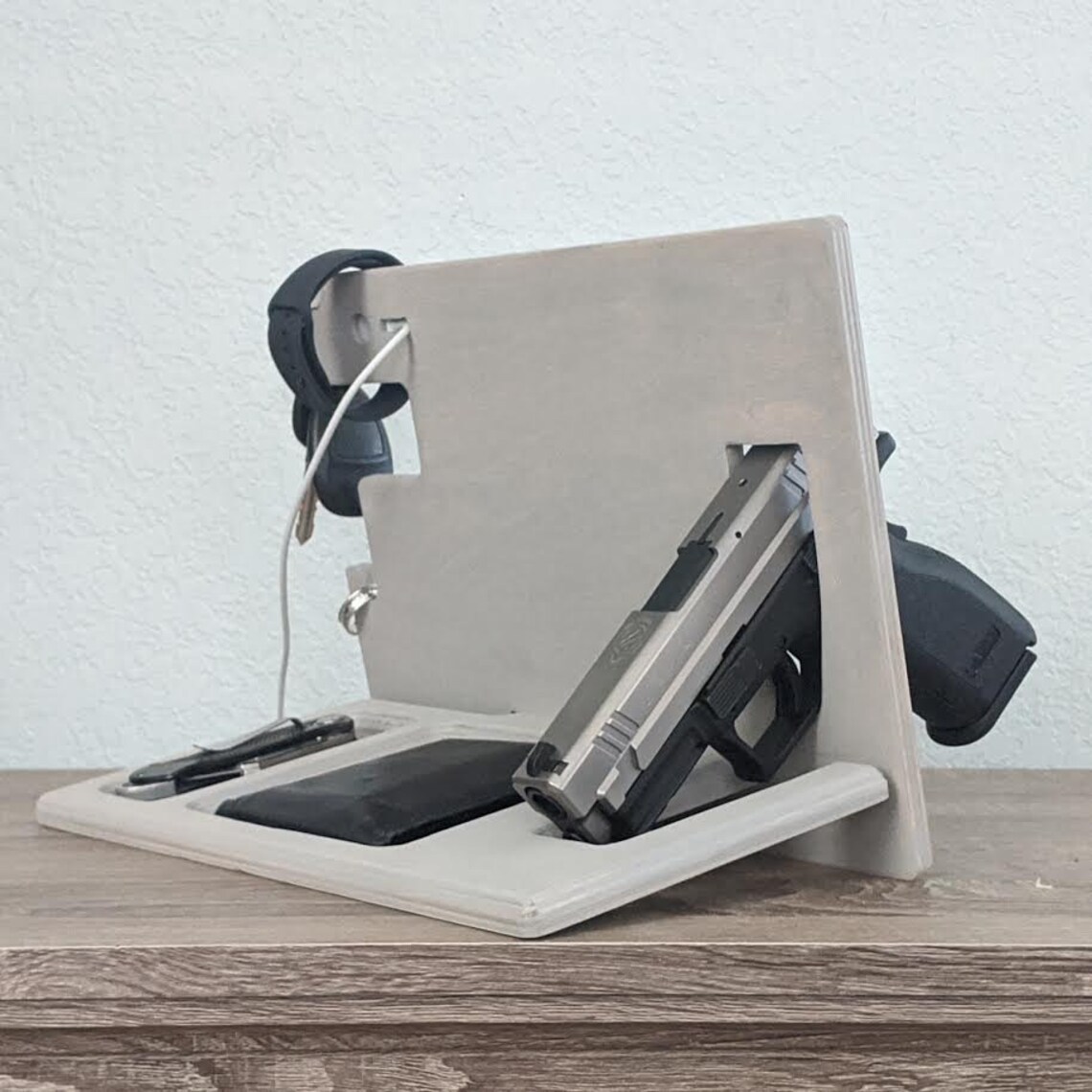Custom Wood Docking Station Gun Stand Cell Phone Stand Bedside - Etsy