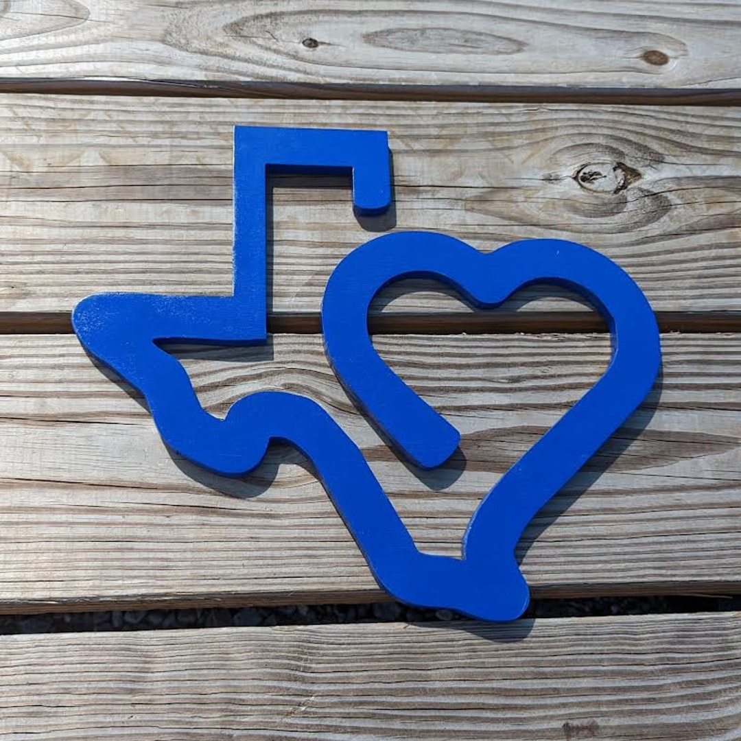 Texas Heart Wooden Sign Love Texas Sign Texas Wood Décor - Etsy