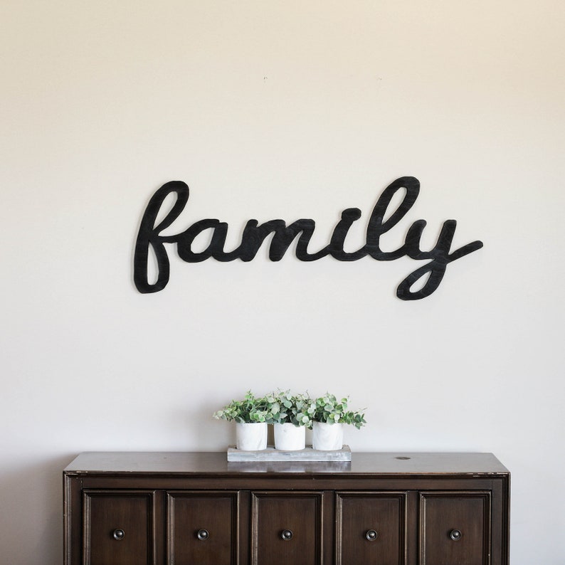 Wooden Sign That Says Family Real Wood Family Word Sign | Etsy