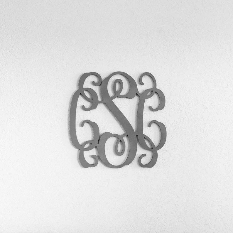 Monogram Wall Sign Scroll Monogram Wall Décor Unfinished - Etsy