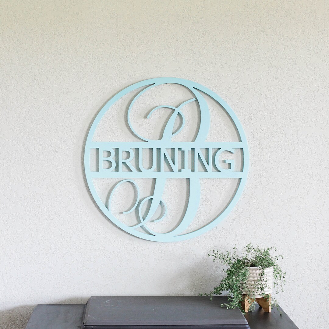 Family Name Sign Wood Personalized, Large Initial Name Sign, Monogram ...