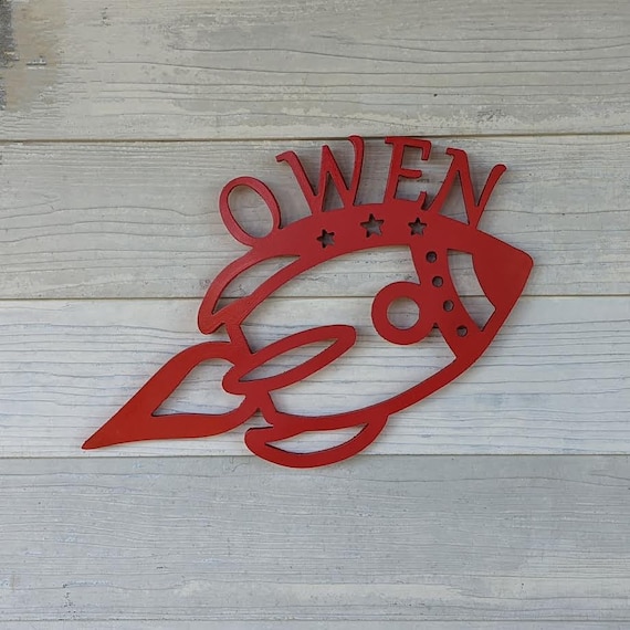 Personalized Rocket Ship Name Sign Spaceship Kids Room Decor - Etsy
