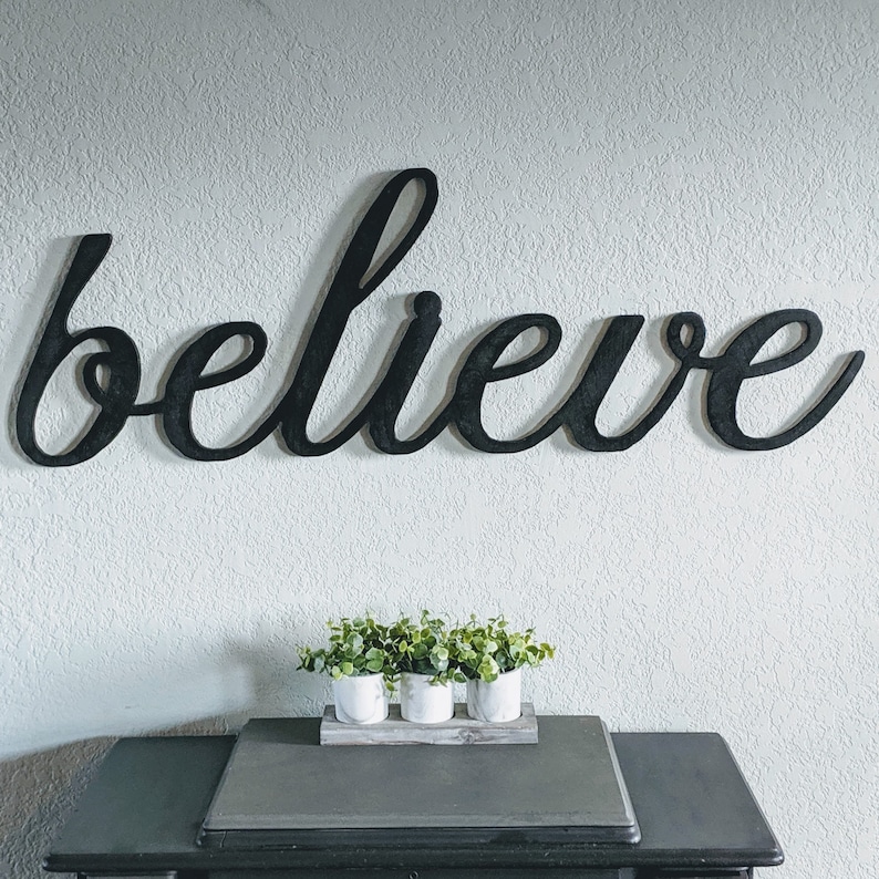 Wooden Sign That Says Believe Real Wood Believe Word Sign | Etsy