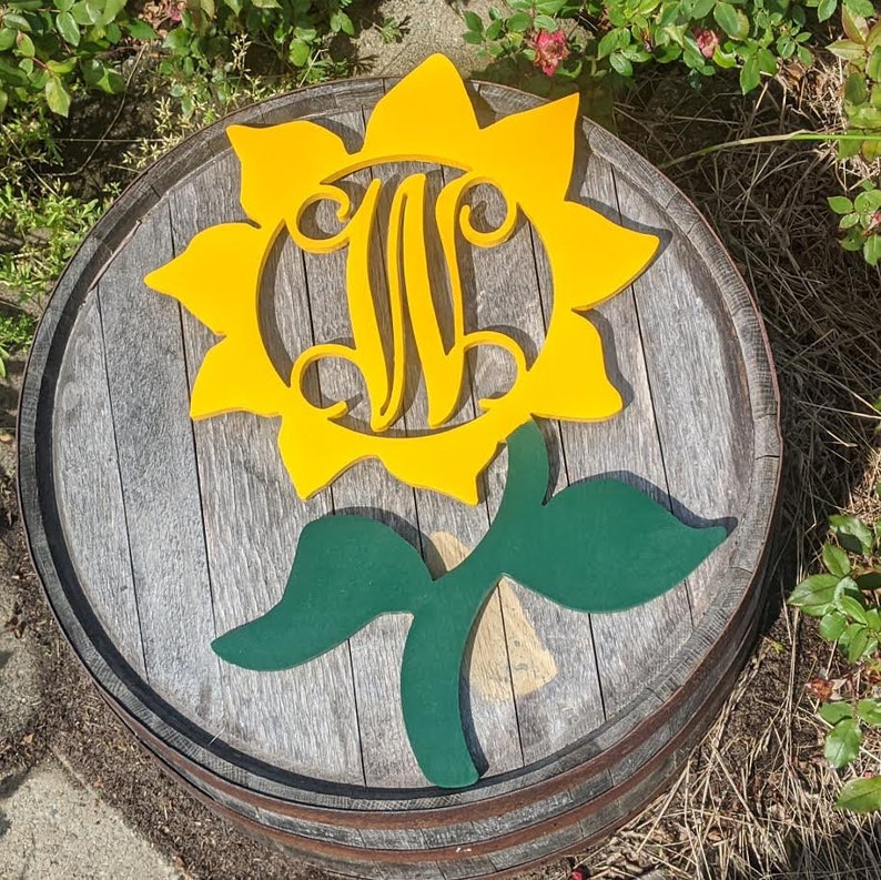 Sunflower Wooden Monogram 20 Sunflower Decor Custom - Etsy