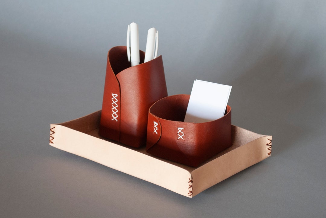 3 Piece Minimalist Desk Organizer Set, Office Organizer Set, Stationary ...