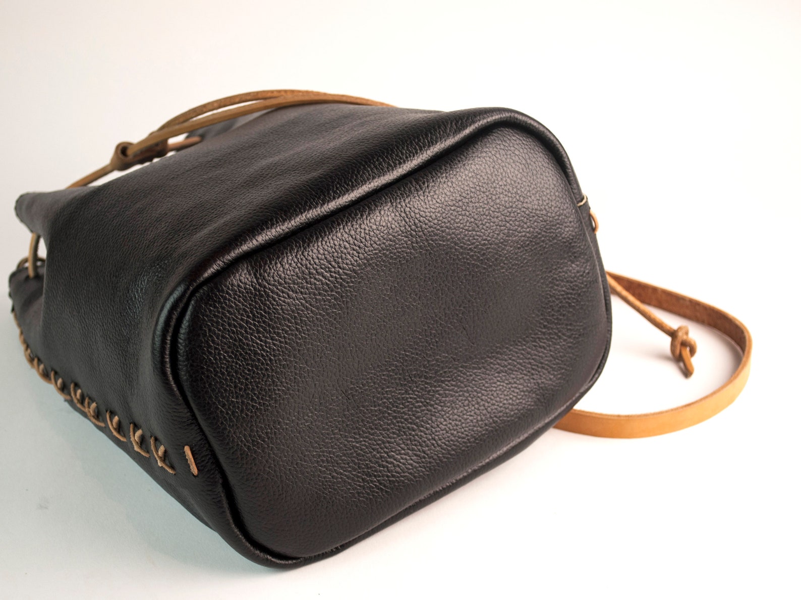 Leather Bucket Bag Crossbody Bucket Bag Pebble Grain Leather - Etsy