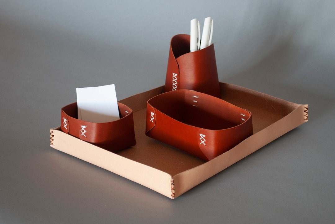 4 Piece Minimalist Desk Organizer Set, Office Organizer Set, Stationary ...