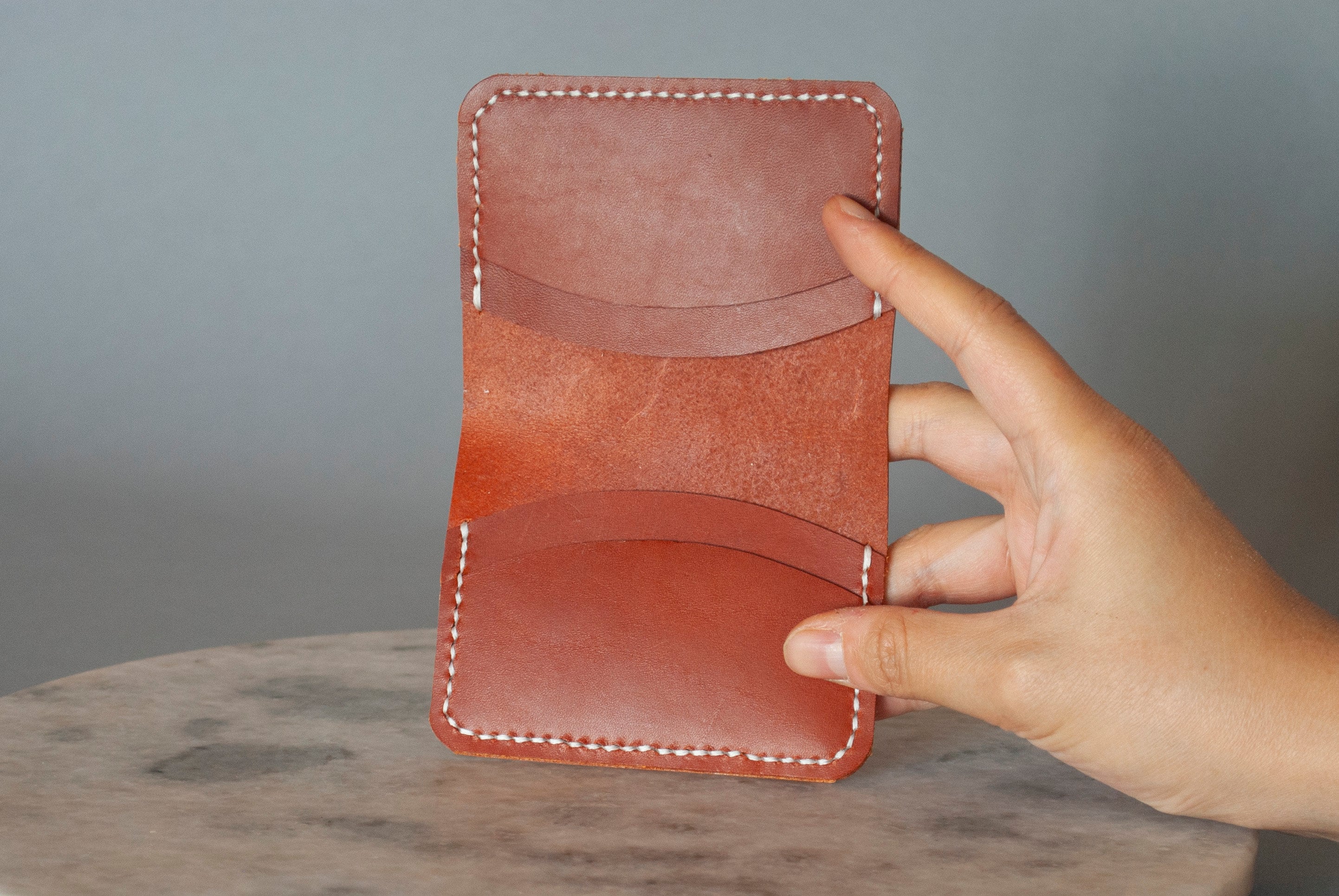 Compact Leather Wallet With Personalization, Bi-fold Leather Wallet ...