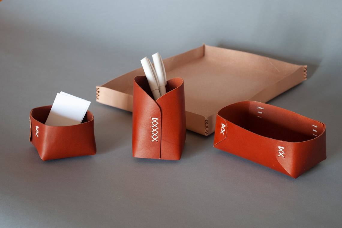 4 Piece Minimalist Desk Organizer Set, Office Organizer Set, Stationary ...