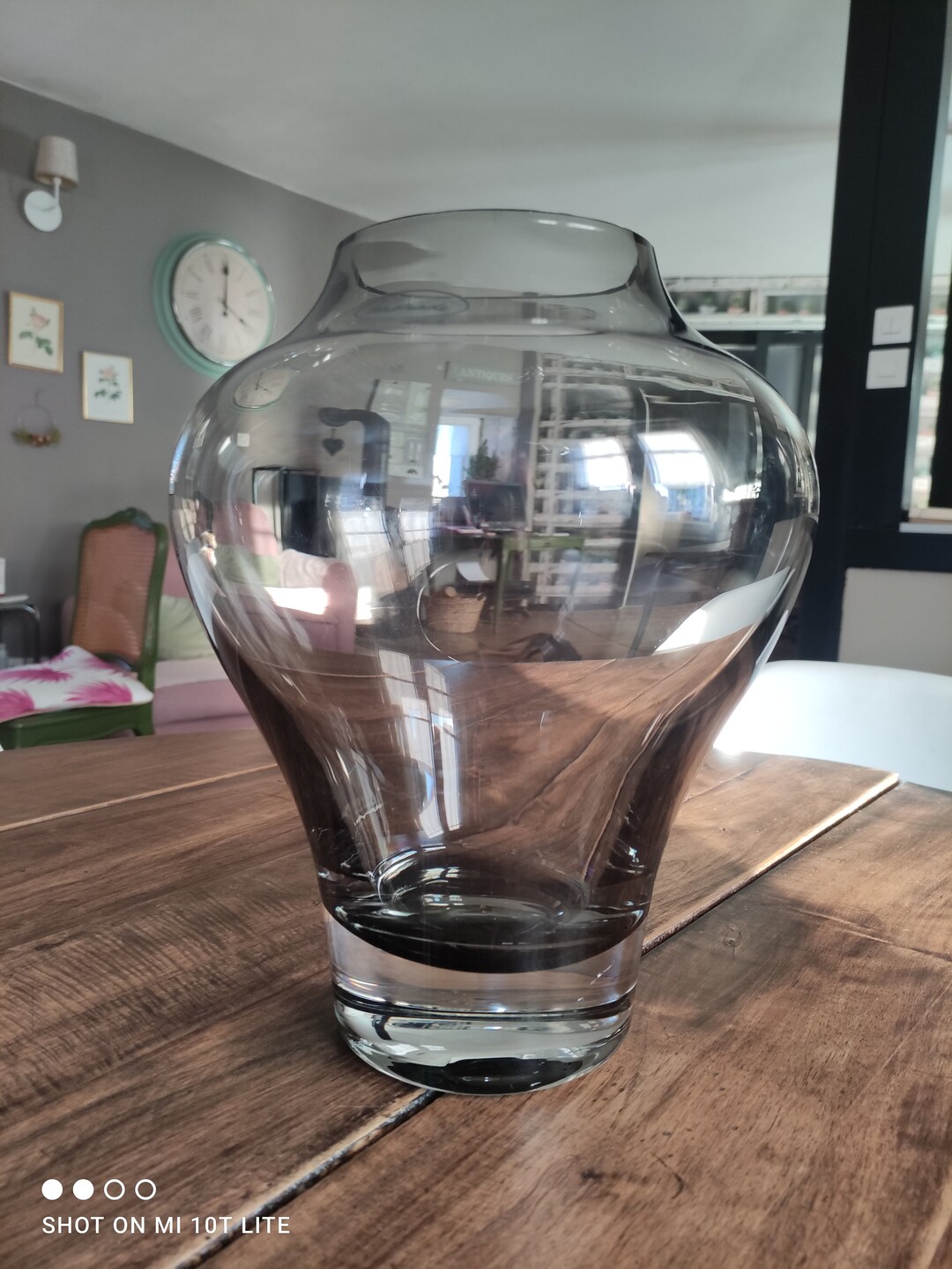 Large Gradient Anthracite Smoked Glass Vase - Etsy