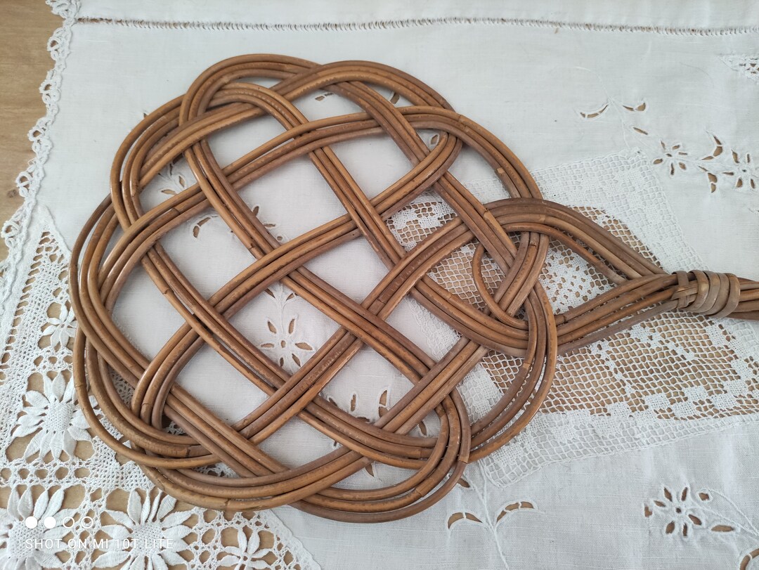 Braided Amber Honey Rattan Carpet Swatter - Etsy