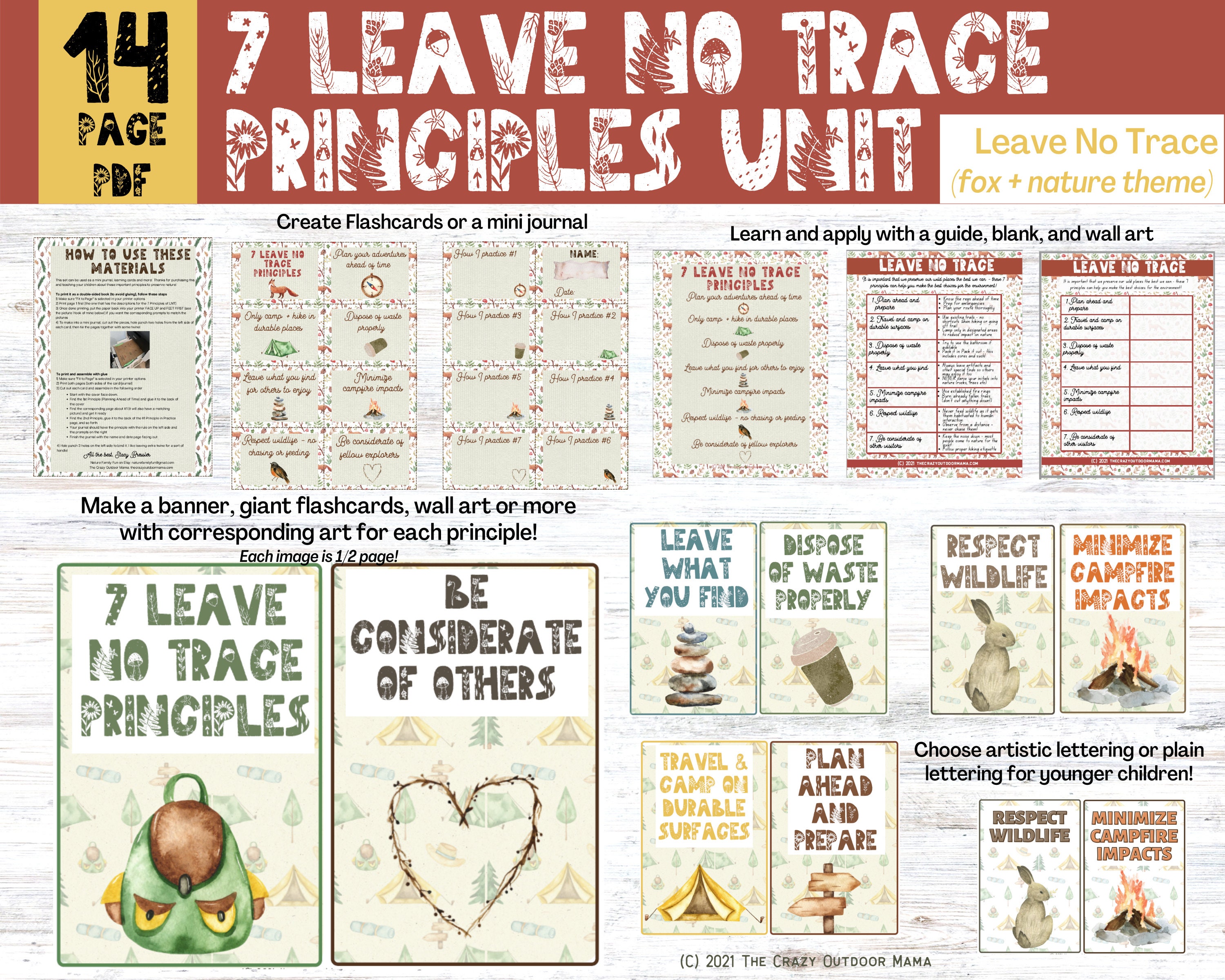 Leave No Trace Printable Activity for Kids (forest School, Earth Day ...