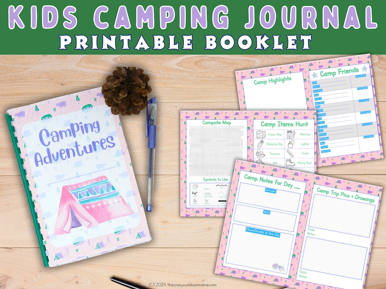 Super Cute Camping Journal for Kids [instant Print Cute Summer Camp ...