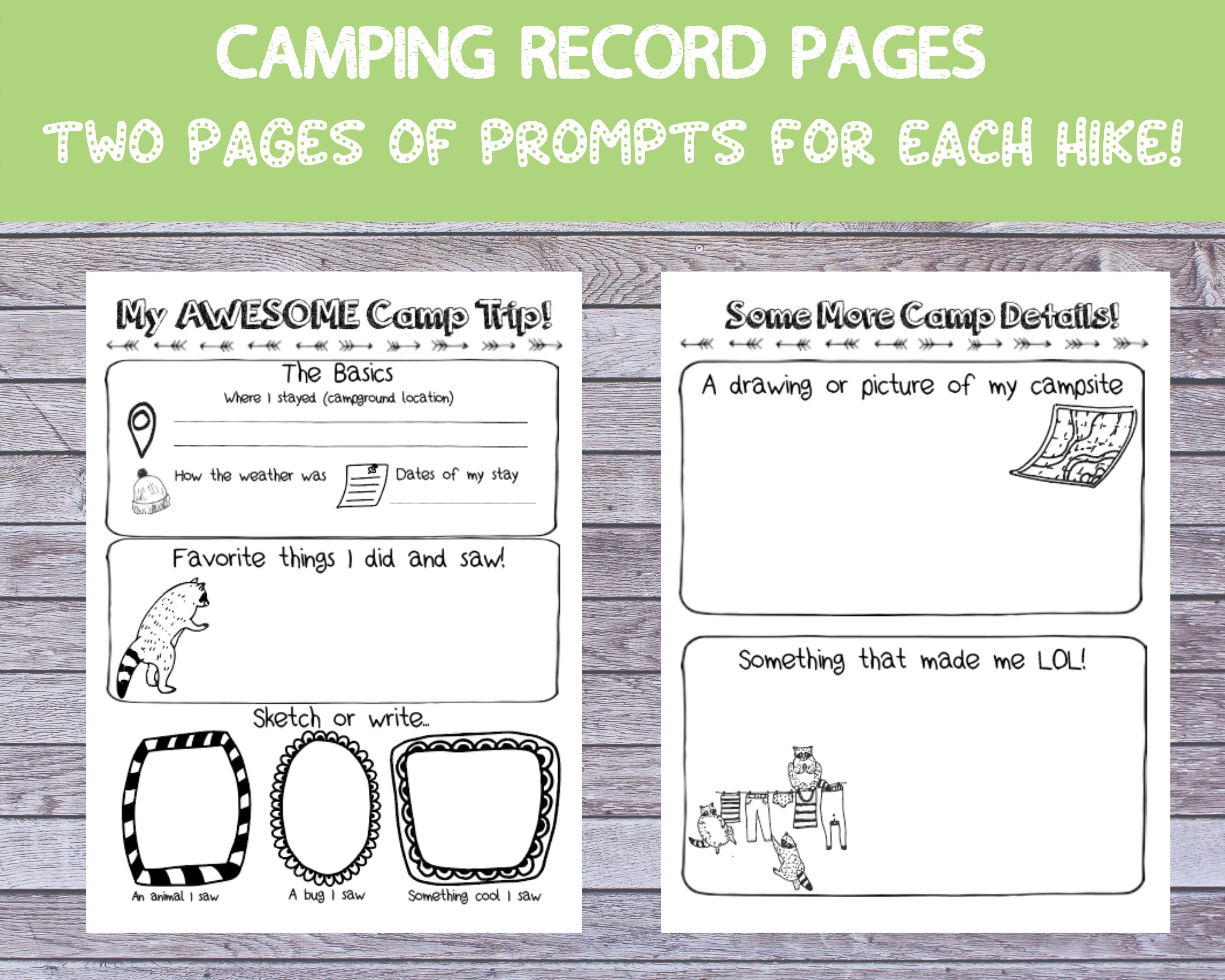 29 Page Printable Kids Camping Journal printable PDF With | Etsy