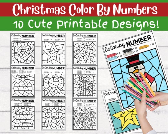 10 Adorable Color by Number Christmas / Holiday Themed | Etsy