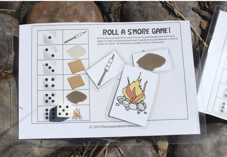 Printable "roll A S'more" Camping Game (camping Game for Kids, Summer ...