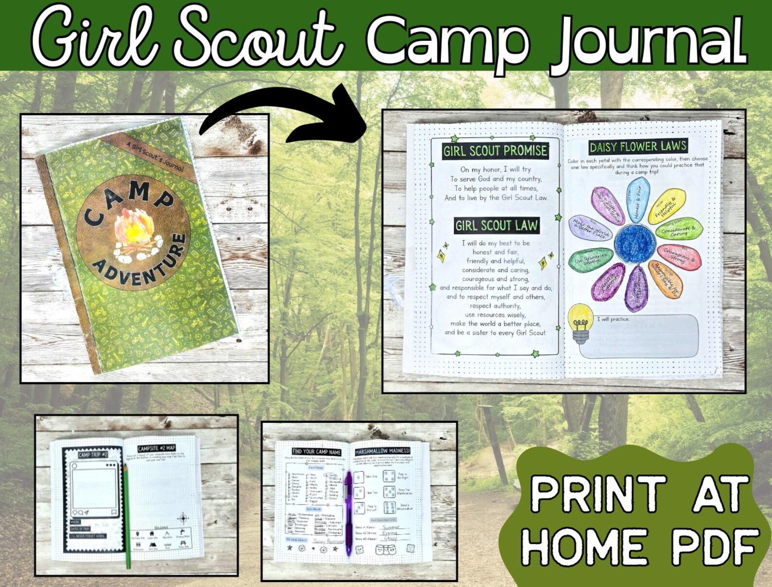 Girl Scout Camp Journal (printable PDF W/tons of Activities!) - Etsy