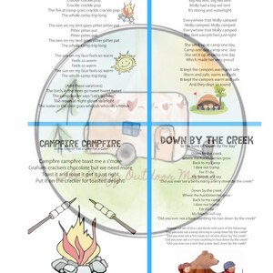 Seven Printable Kids Camp Songs - Etsy