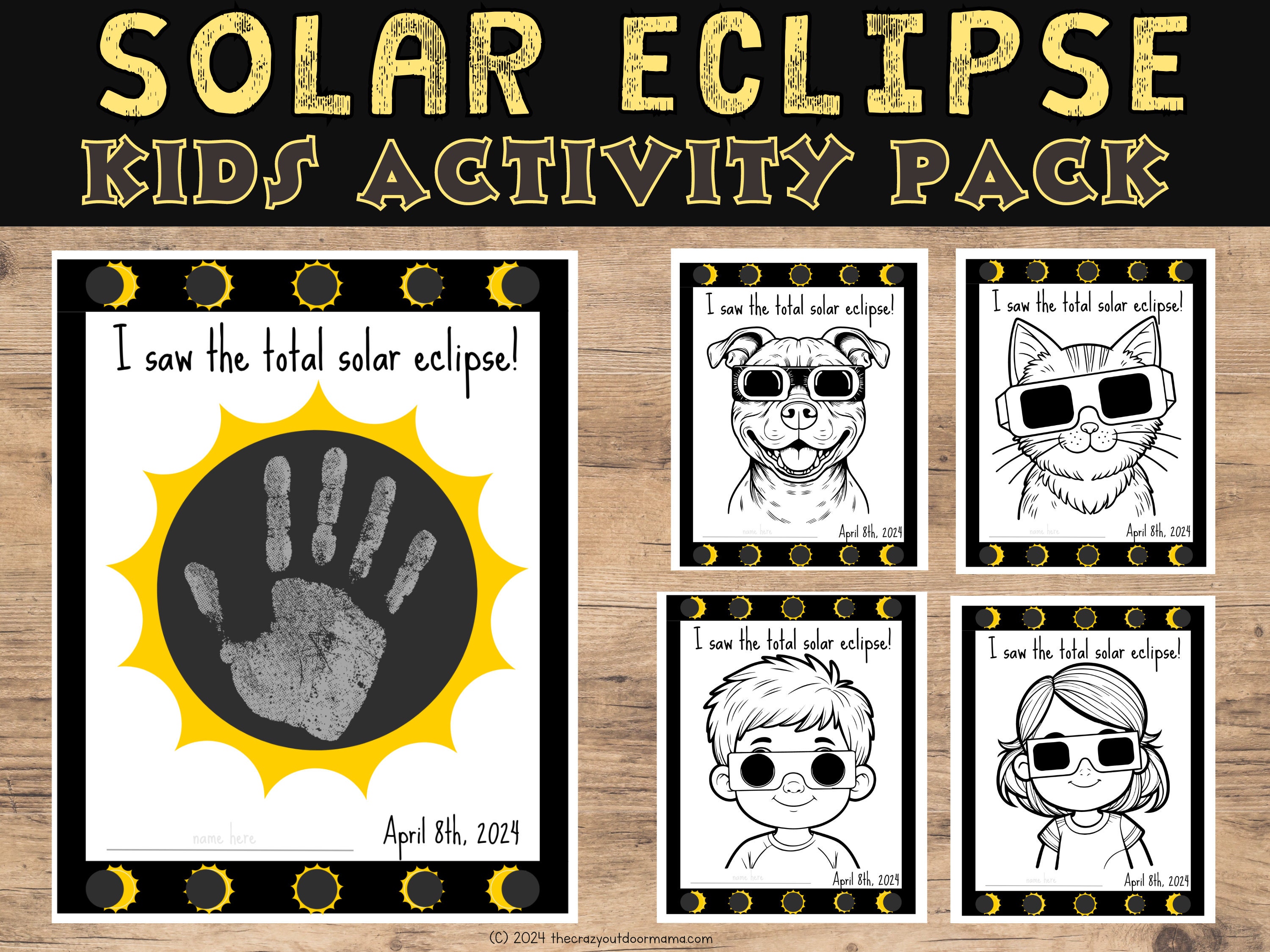 Kids Solar Eclipse Printable Activity Pack - Solar Eclipse Coloring ...