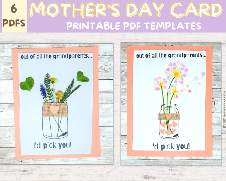 Printable Mother's Day Card & Craft Template PERFECT for | Etsy