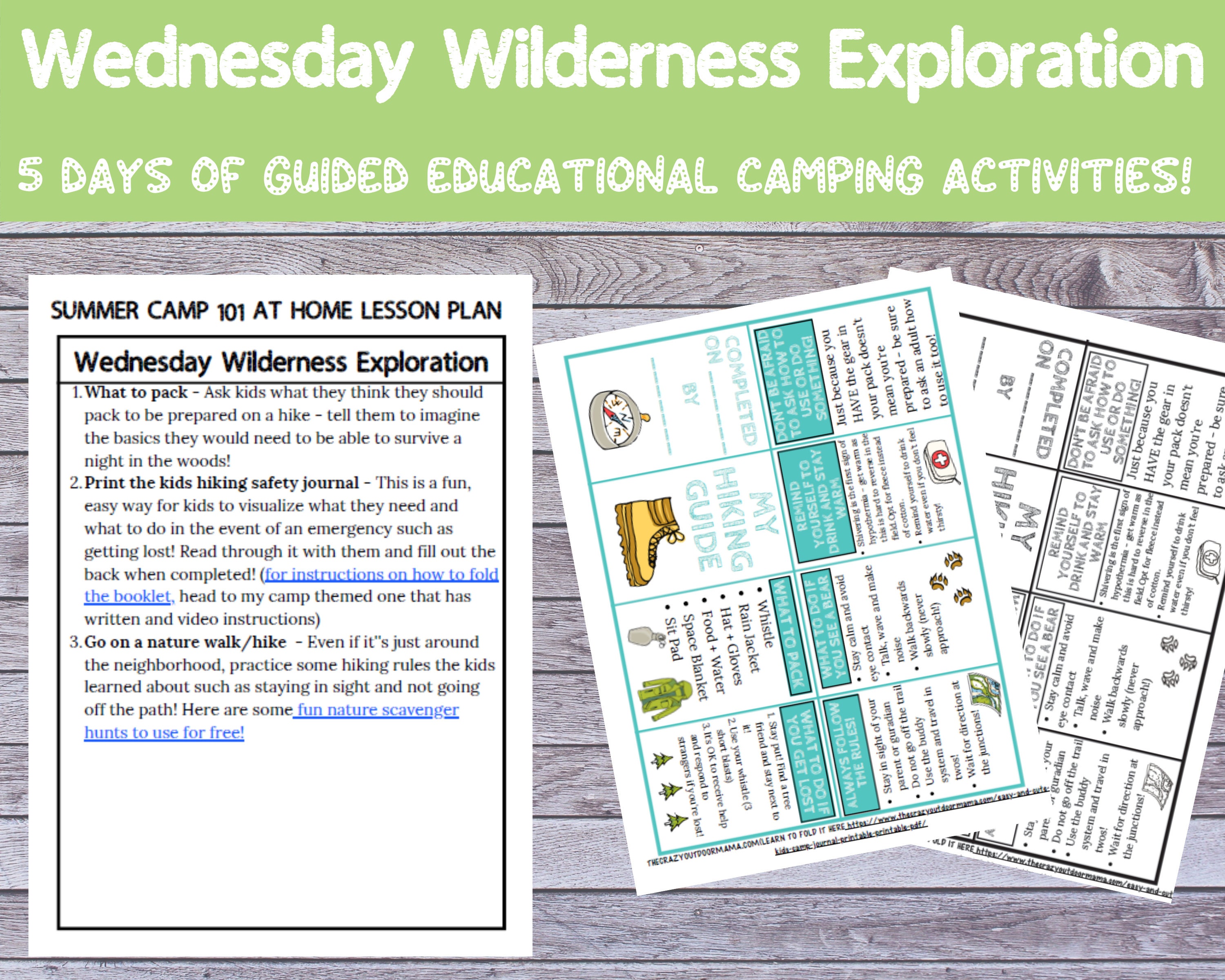 33 Page camping 101 DIY Summer Camp Printable 5 Days of Educational ...