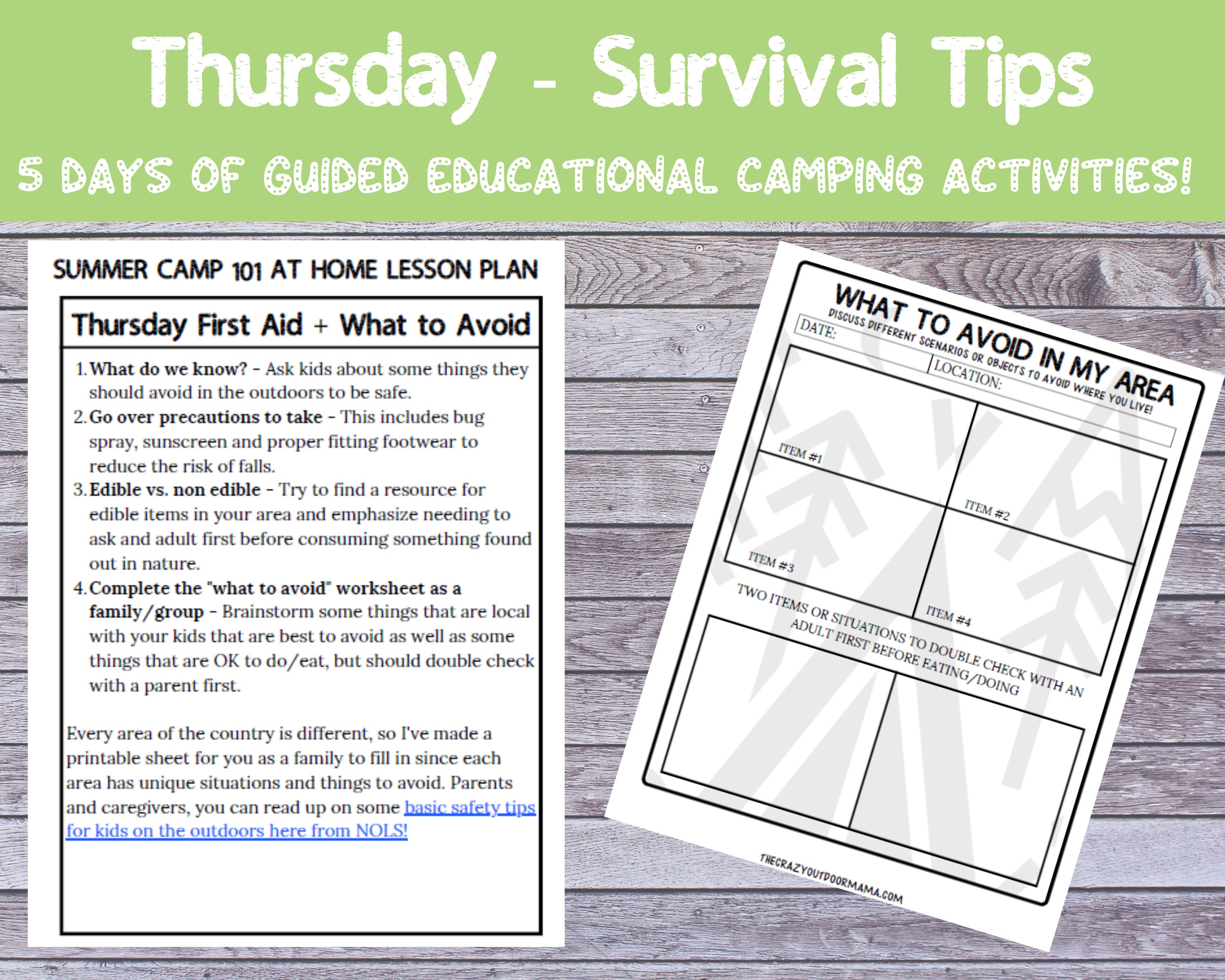 33 Page camping 101 DIY Summer Camp Printable 5 Days of Educational ...