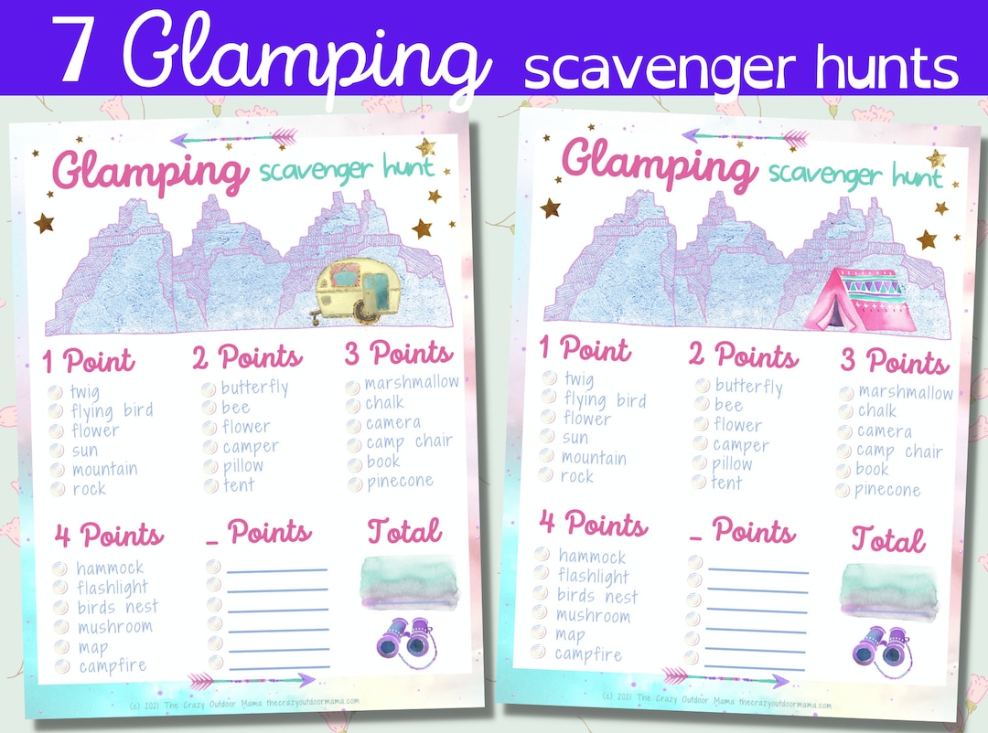 Glamping Scavenger Hunts for Kids [fun Point System Perfect for Summer ...