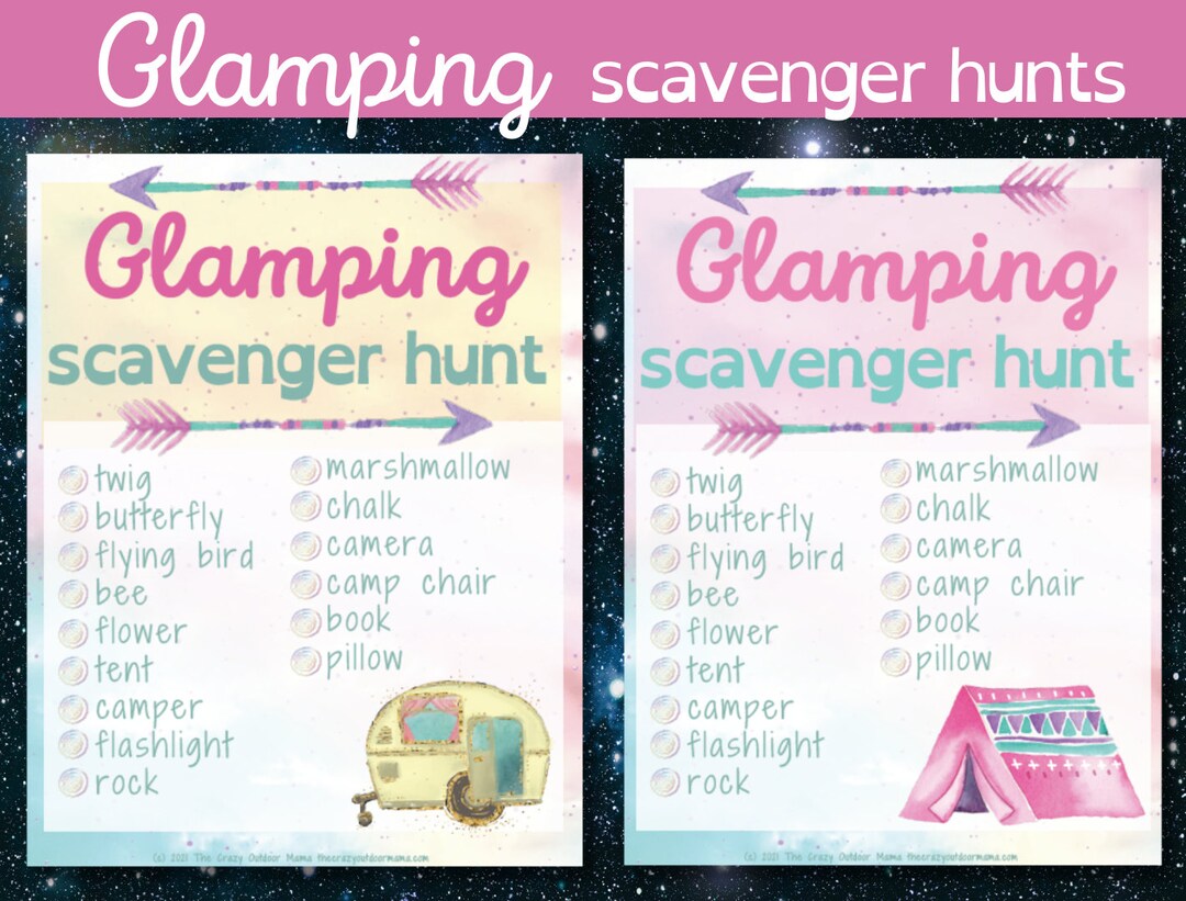 Glamping Scavenger Hunts for Kids (perfect for Summer Camp, Glamping ...
