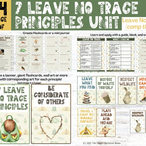 Leave No Trace Printable Activity for Kids forest School - Etsy