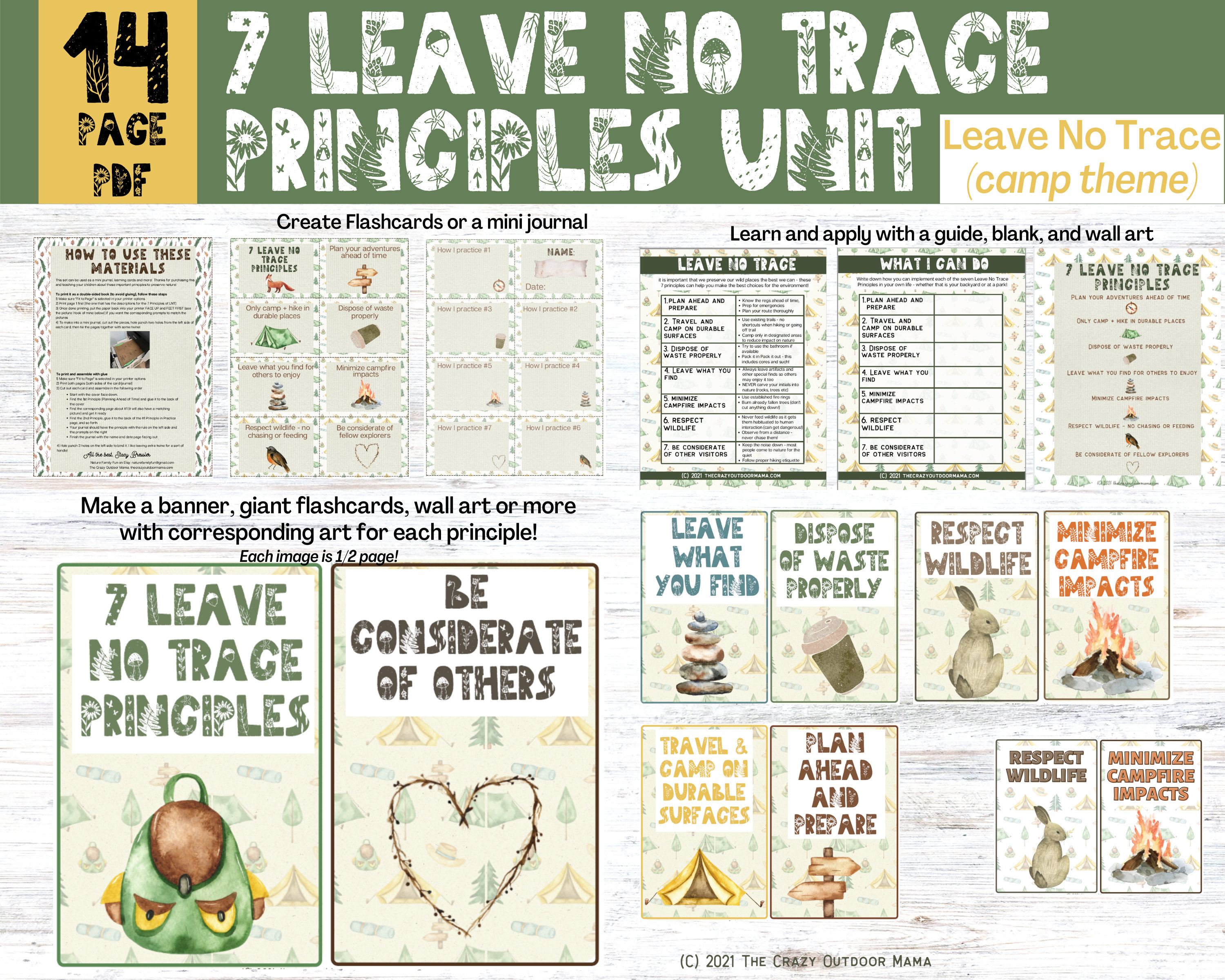 Leave No Trace Printable Activity for Kids (forest School, Earth Day ...