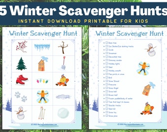 Printable Winter Scavenger Hunt for Kids - Etsy