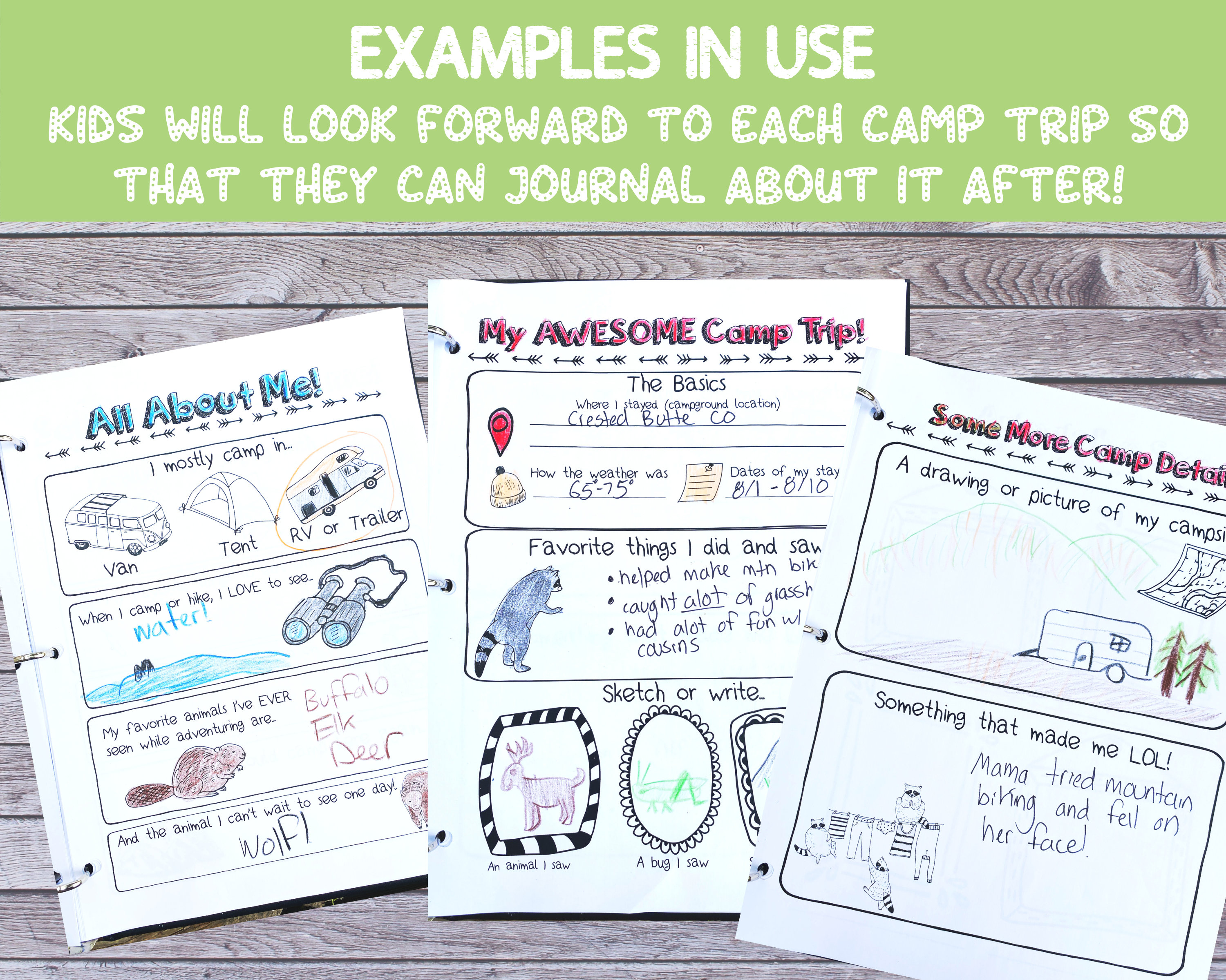 29 Page Printable Kids Camping Journal [printable PDF With Camp Games ...