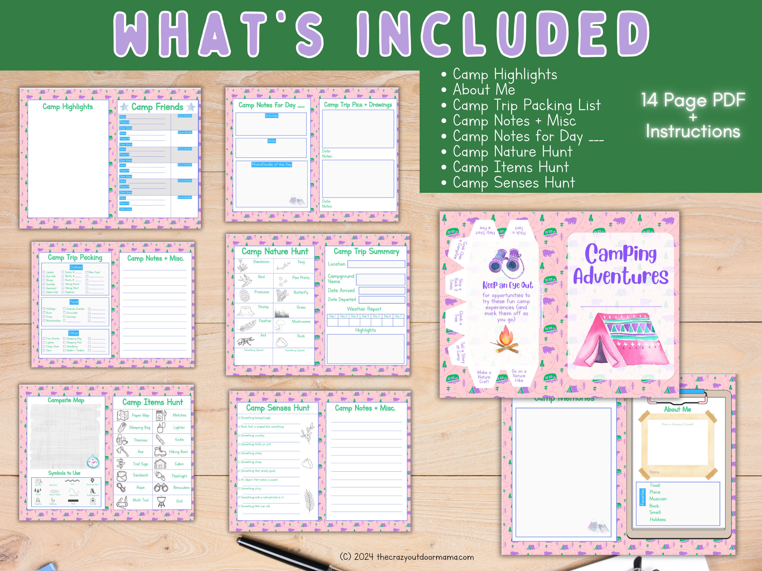 Super Cute Camping Journal for Kids [instant Print Cute Summer Camp ...