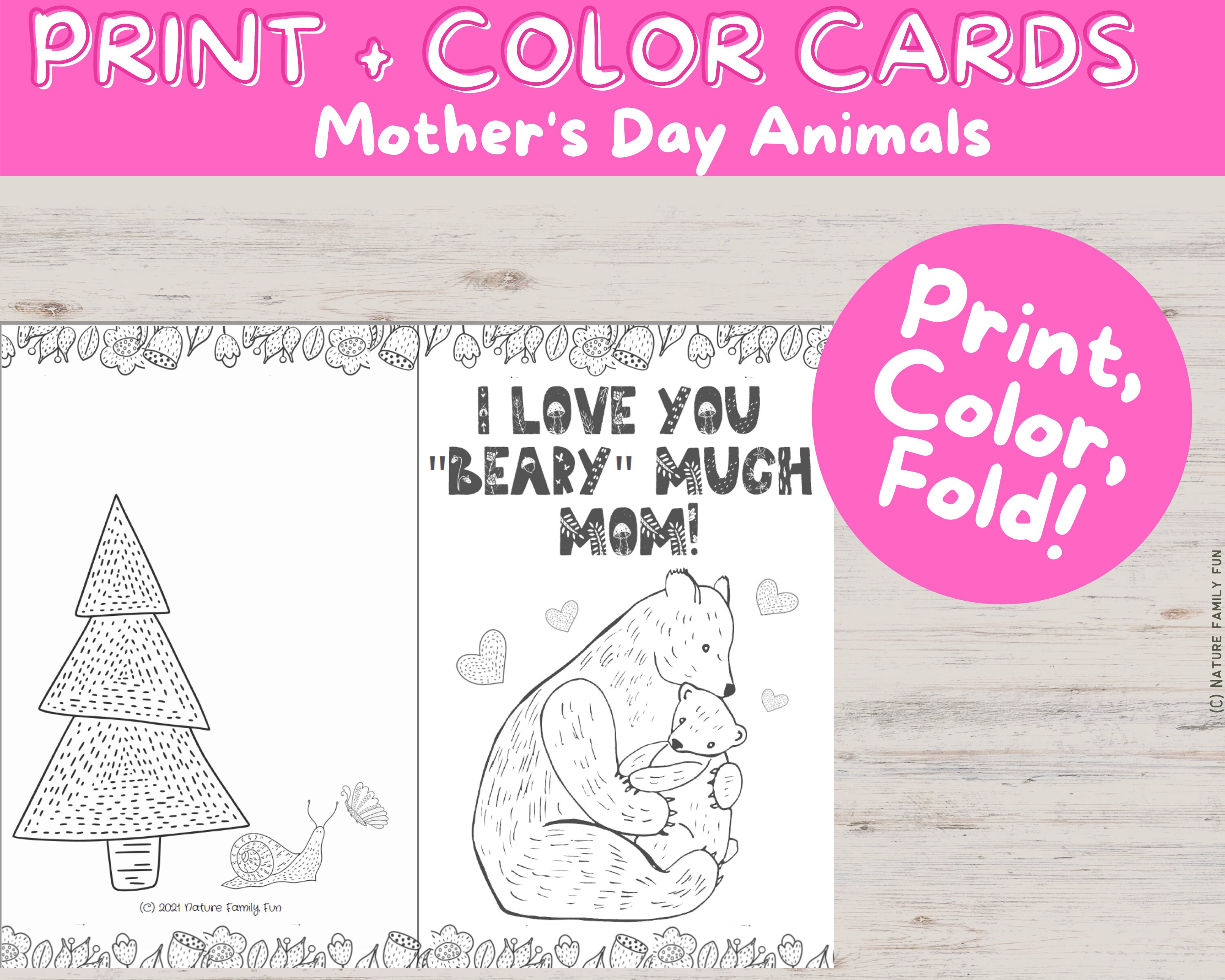 Cute Printable Mother's Day Card From the Kids With Mama Bear instant ...