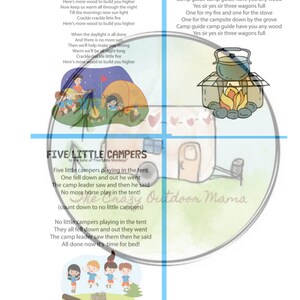 Seven Printable Kids Camp Songs - Etsy
