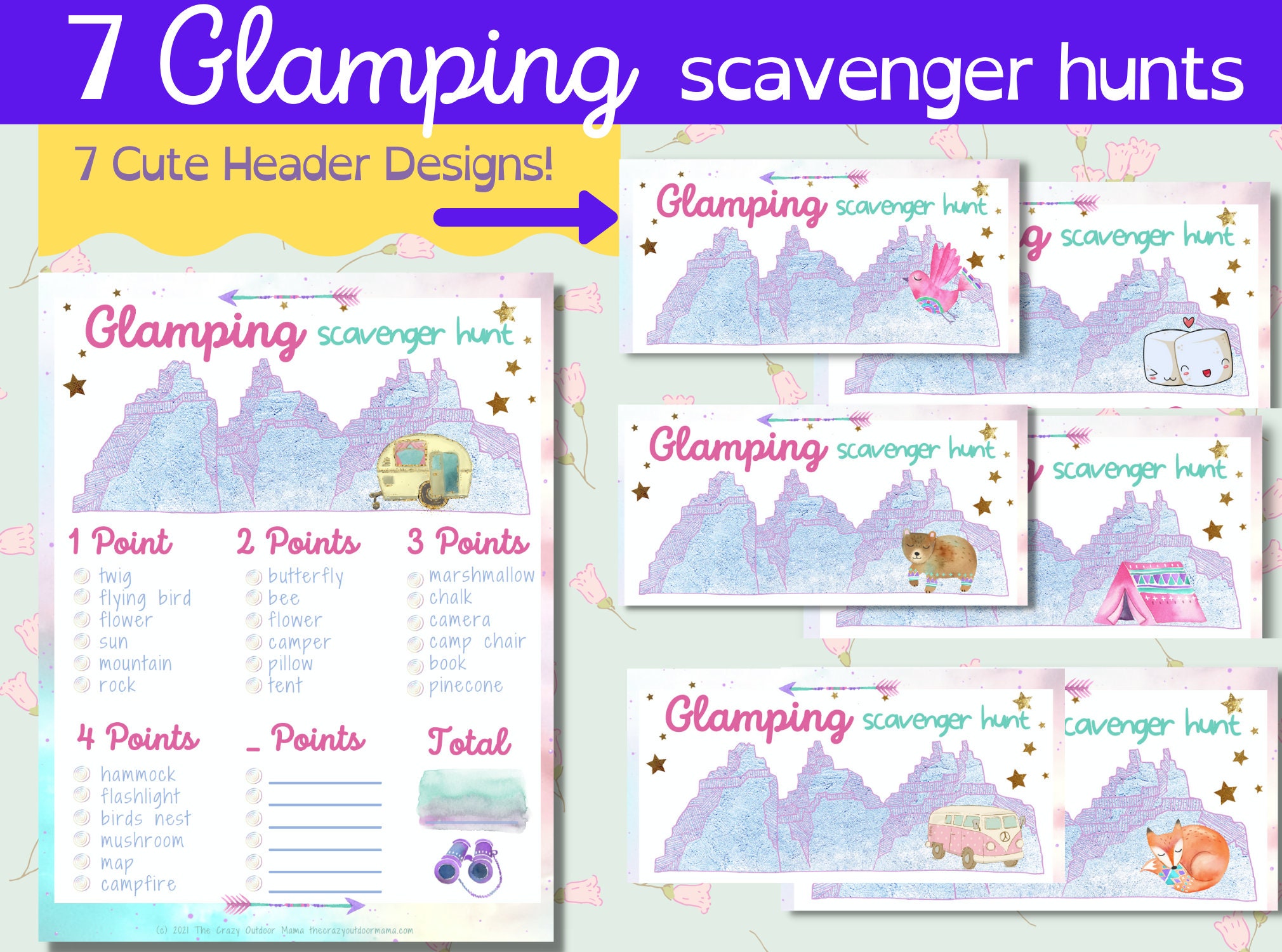 Glamping Scavenger Hunts for Kids [fun Point System Perfect for Summer ...