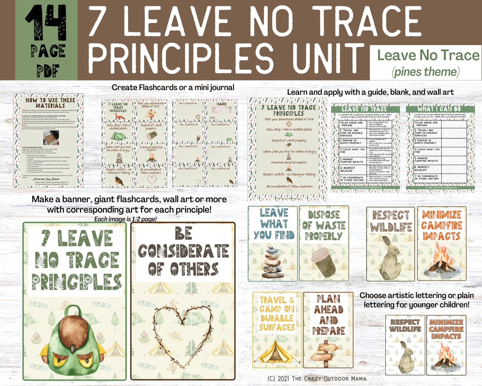 Leave No Trace Printable Activity for Kids (forest School, Earth Day ...