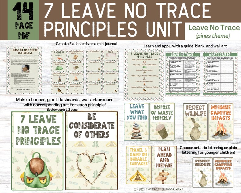 Leave No Trace Printable Activity for Kids (forest School, Earth Day ...