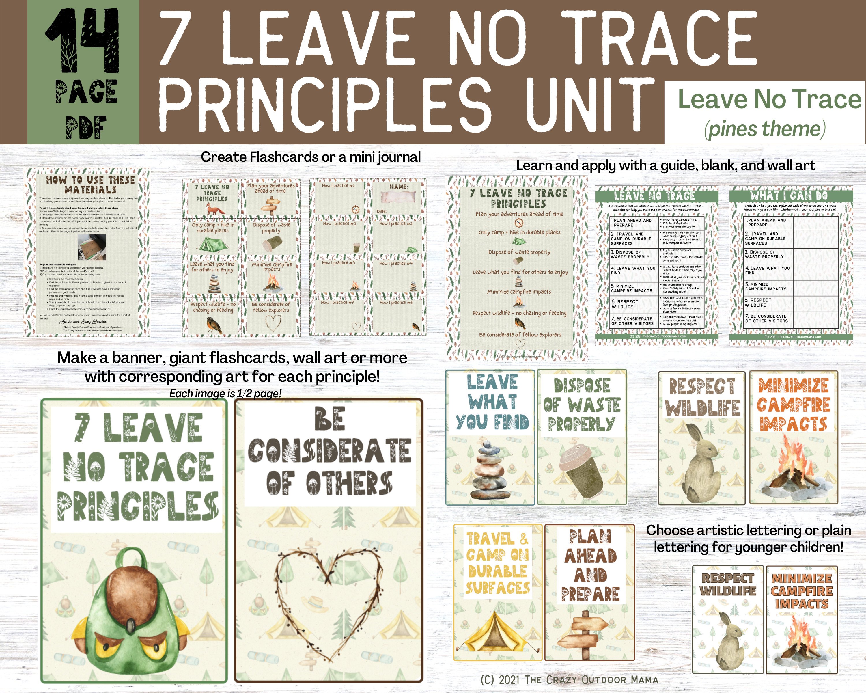 Leave No Trace Printable Activity for Kids (forest School, Earth Day ...