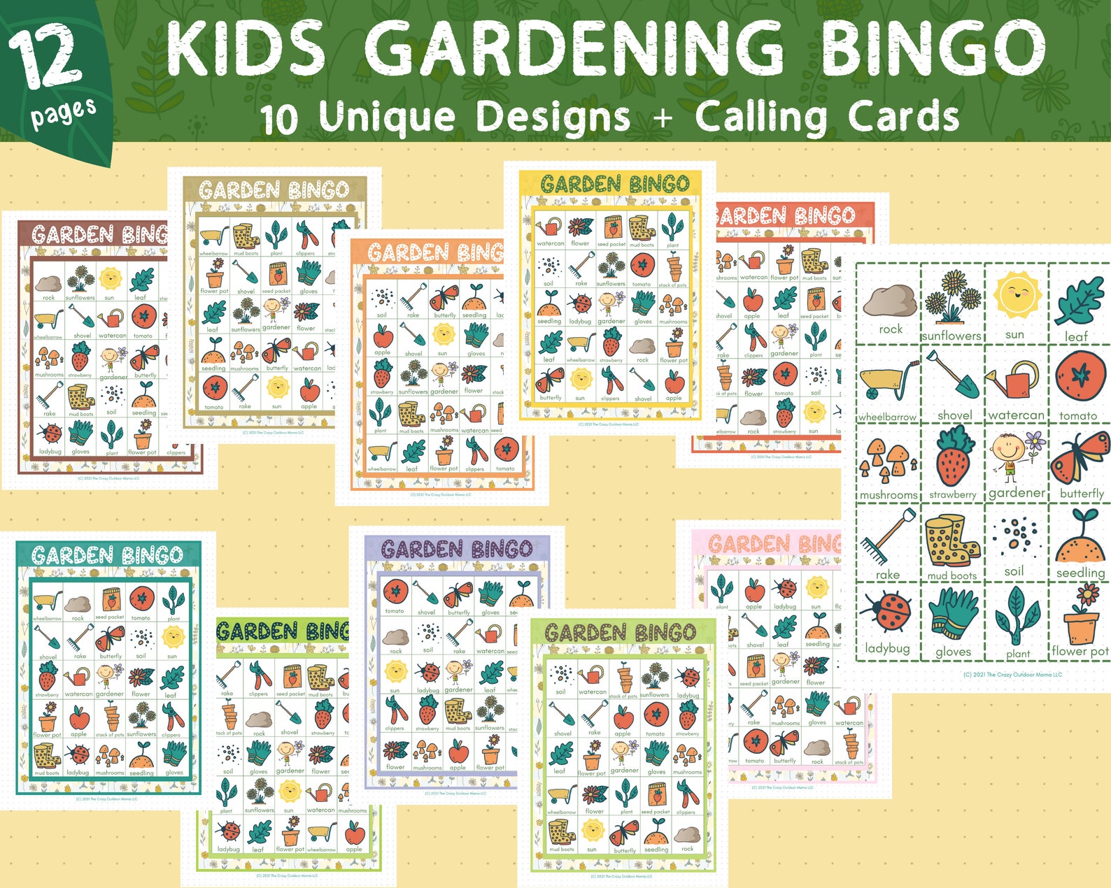Pretty Garden Themed BINGO for Kids ( 10 Unique Game Boards + Set of ...