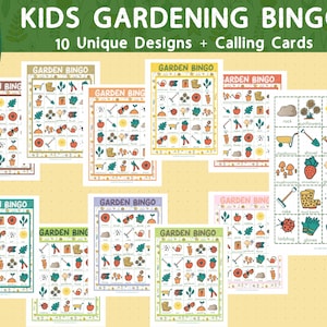 Pretty Garden Themed BINGO for Kids ( 10 Unique Game Boards + Set of ...