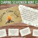 21 Camping Scavenger Hunt Riddles + Clues [printable Camping Party Game ...