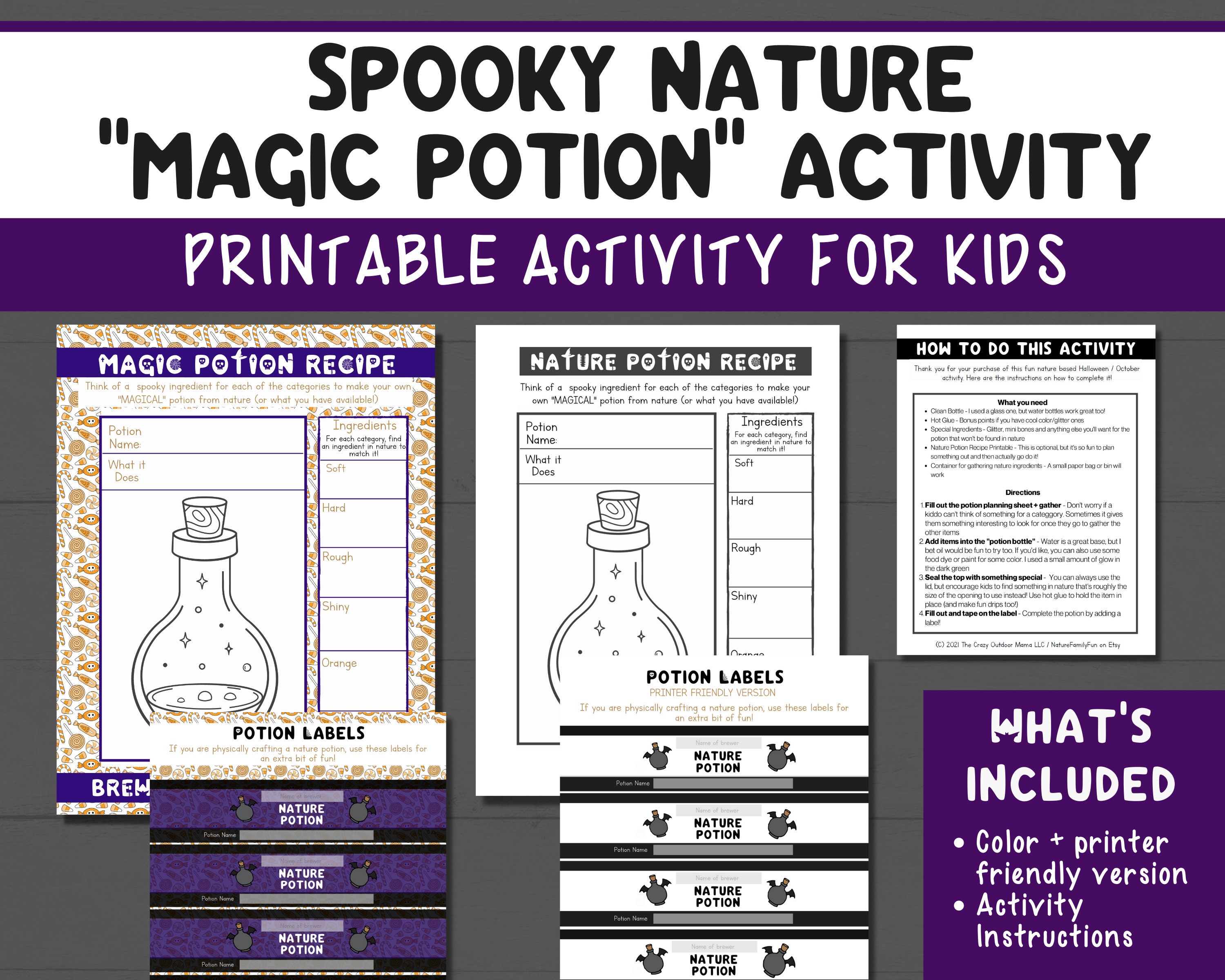 Spooky Nature Potion Activity - Printable Halloween Outdoor Nature ...
