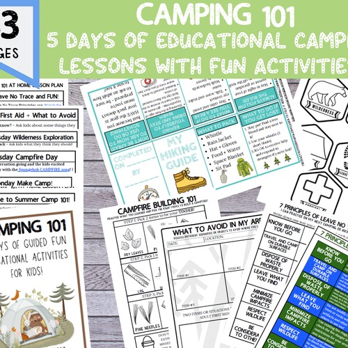 33 Page camping 101 DIY Summer Camp Printable 5 - Etsy